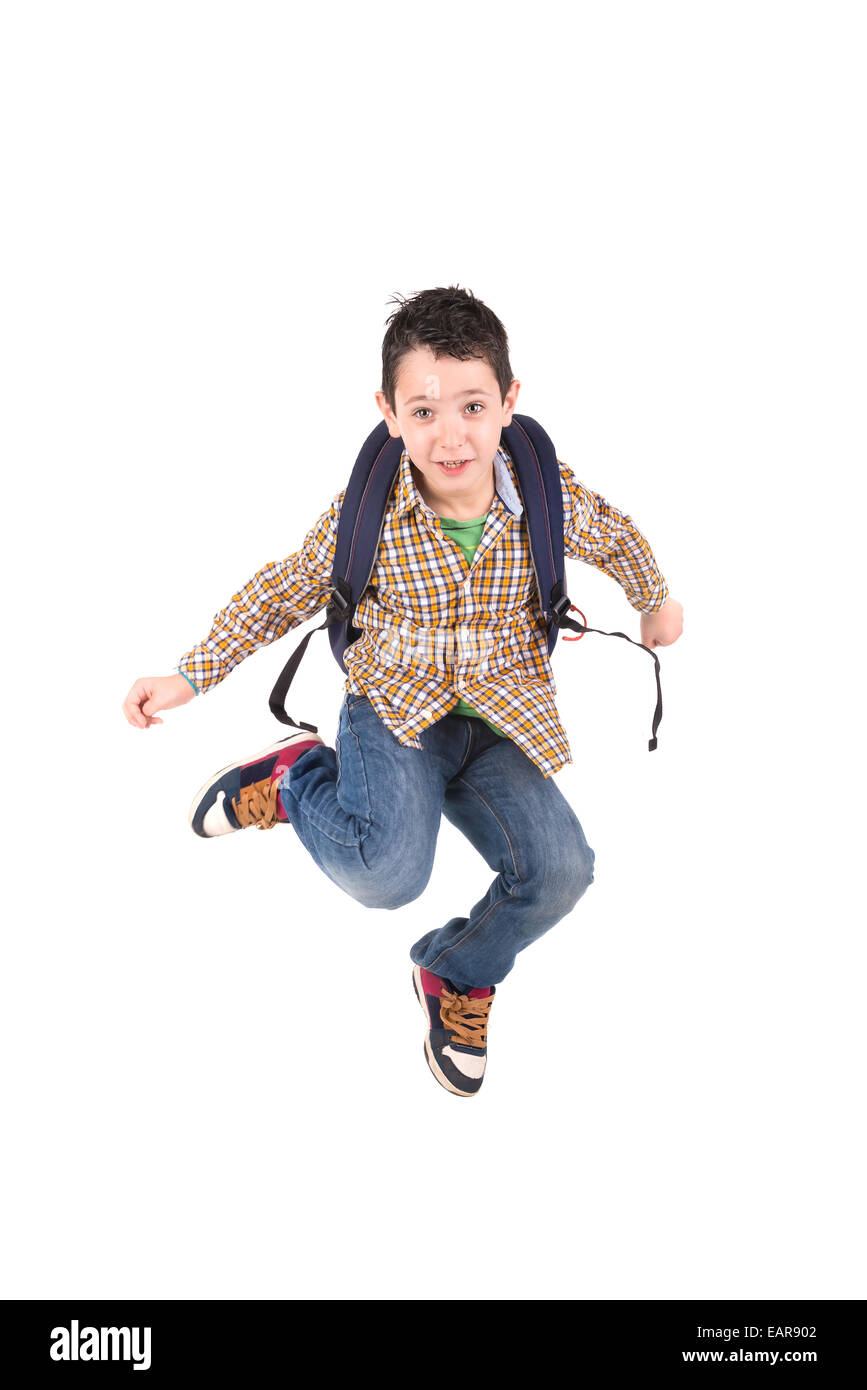 Child jumping with joy at school hi-res stock photography and images ...