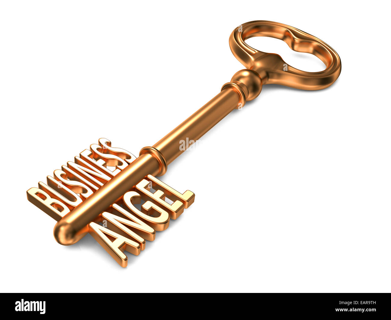 Business Angel - Golden Key on White Background Stock Photo - Alamy