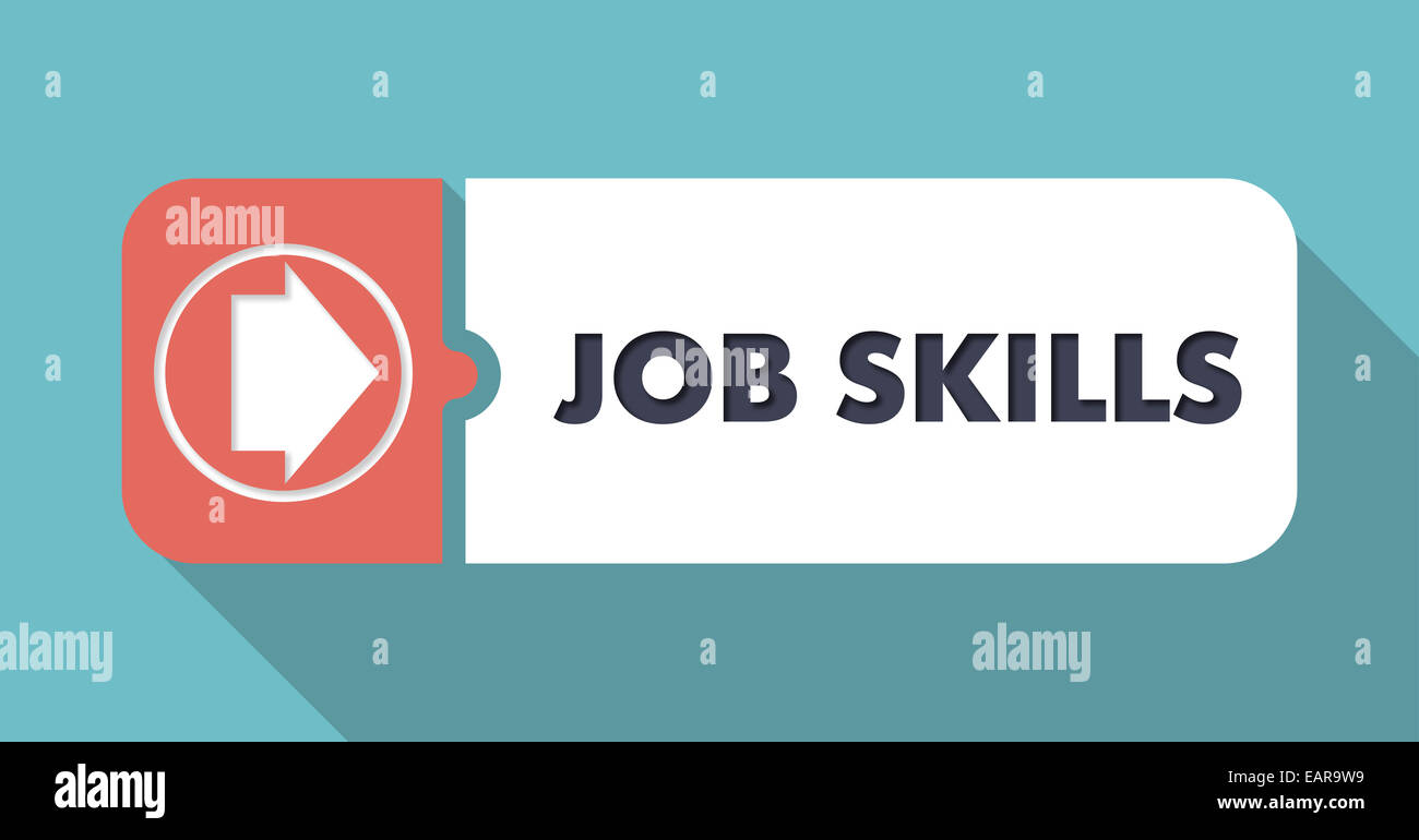 Job Skills on Orange Background in Flat Design Stock Photo - Alamy