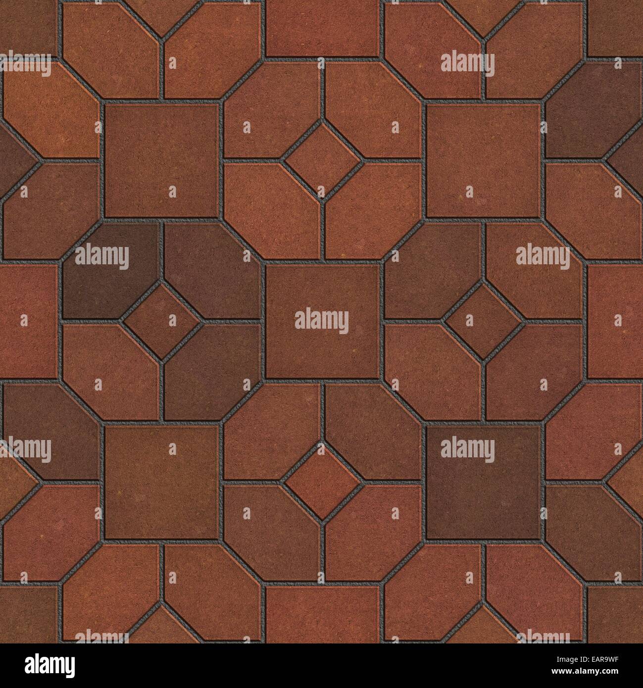Brown Paving Slabs - Decorative Mosaic Stock Photo - Alamy