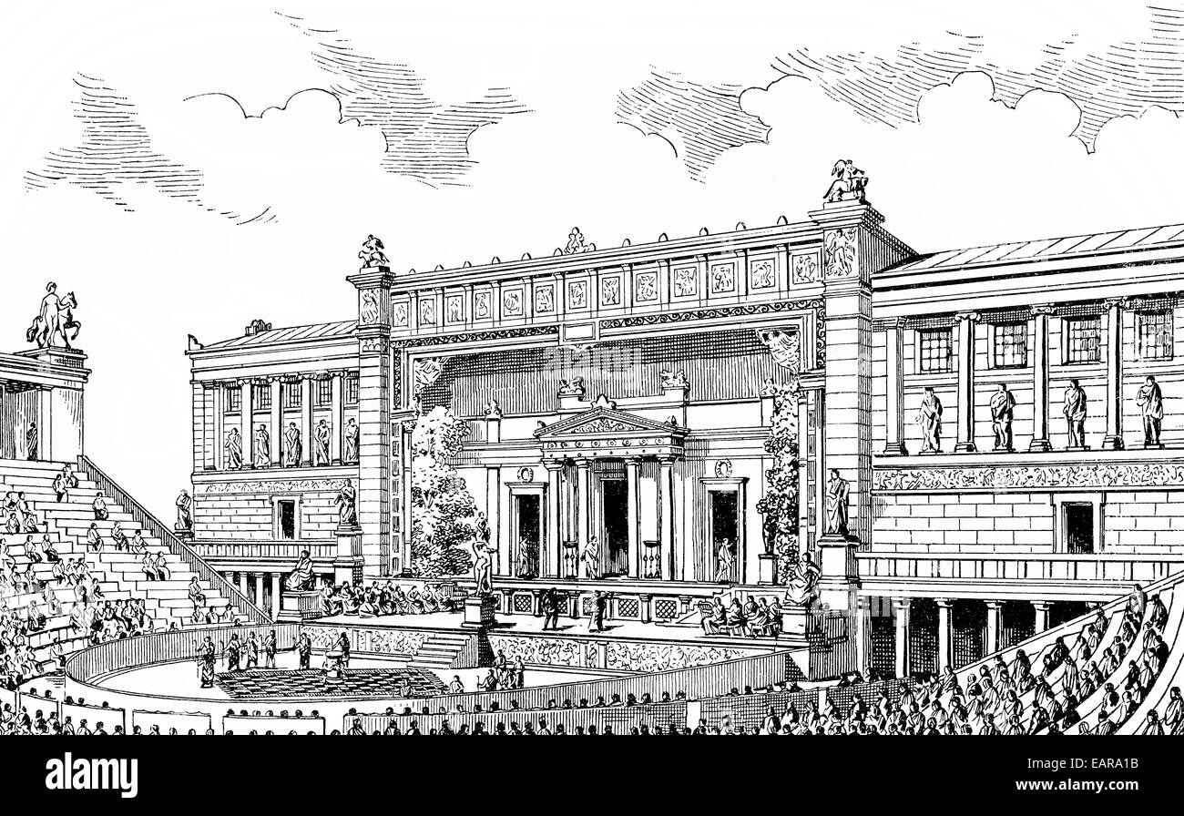 the Theatre of Dionysus in ancient Greece, das Dionysostheater im ...