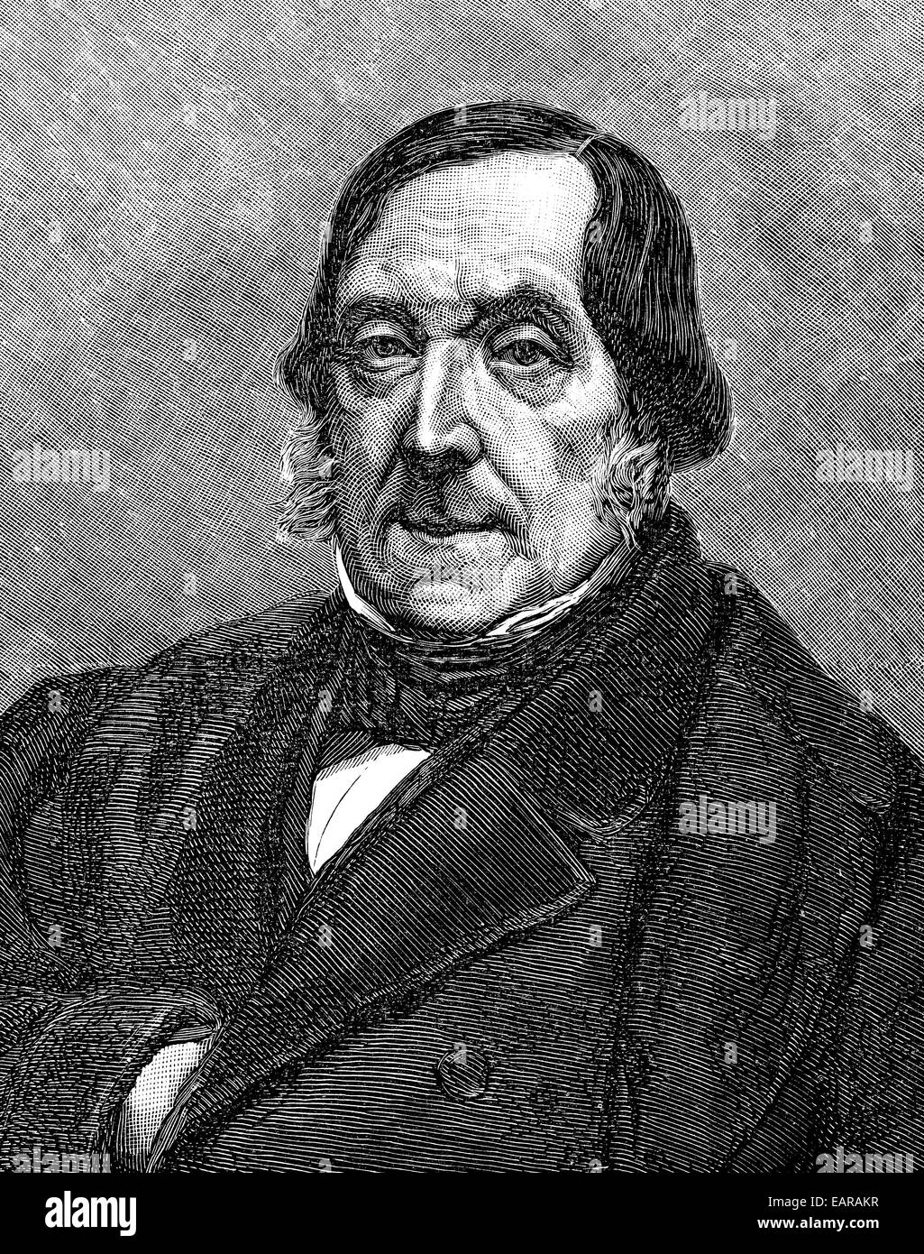 portrait of Gioachino Antonio Rossini, 1792-1868, Italian composer ...