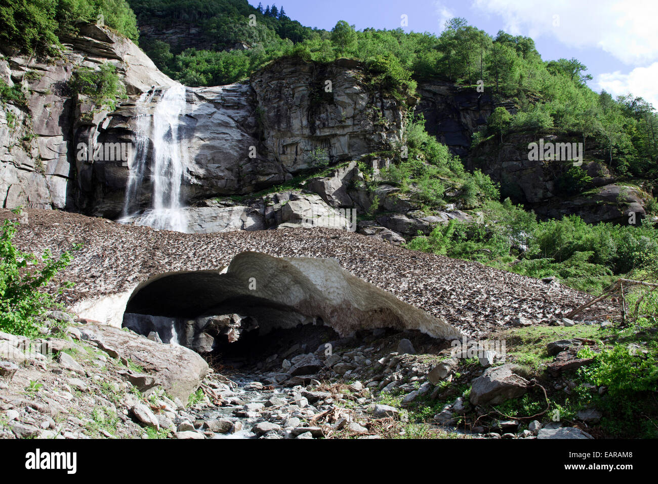 Snow cavern in Antigorio Valley, Ossola Valley, VCO, Piedmont, Italy ...