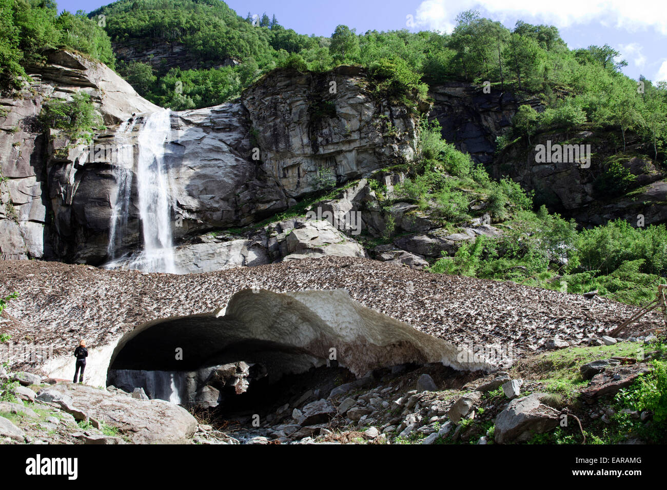 Snow cavern in Antigorio Valley, Ossola Valley, VCO, Piedmont, Italy ...