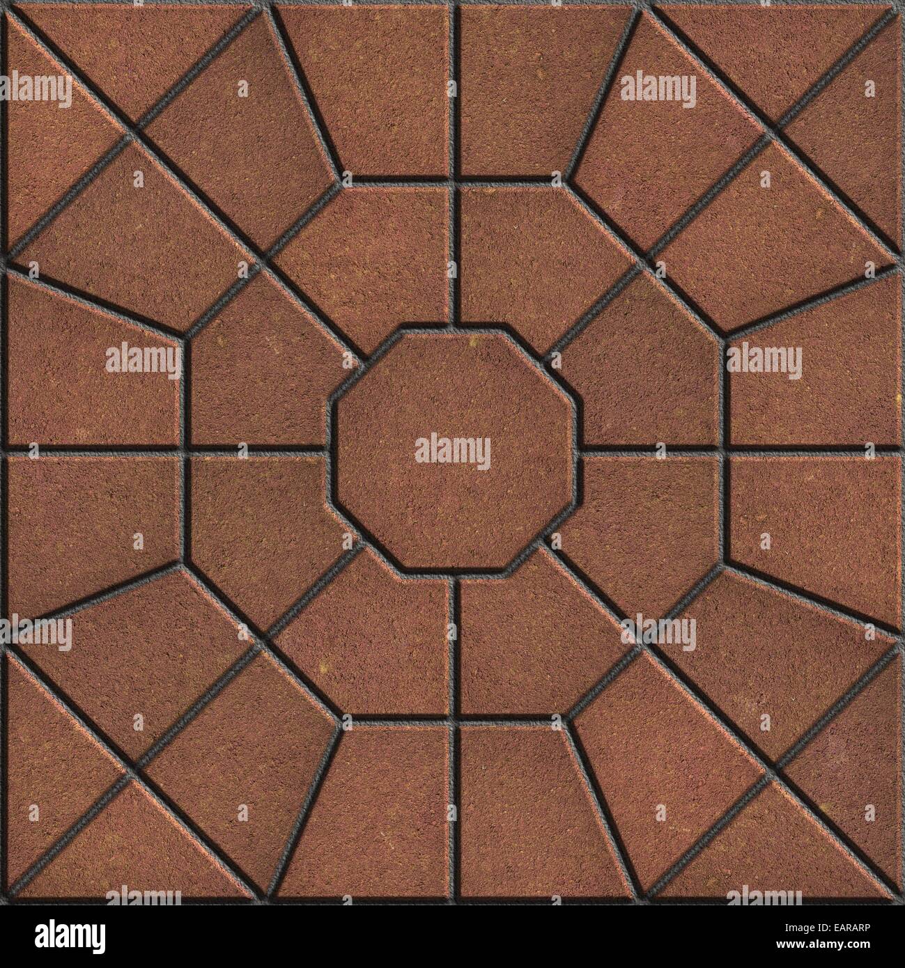Brown Polygonal Paving Slabs Stock Photo - Alamy