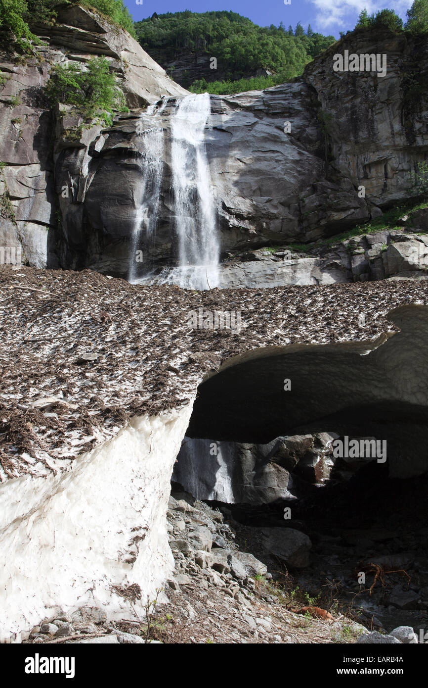 Snow cavern in Antigorio Valley, Ossola Valley, VCO, Piedmont, Italy ...