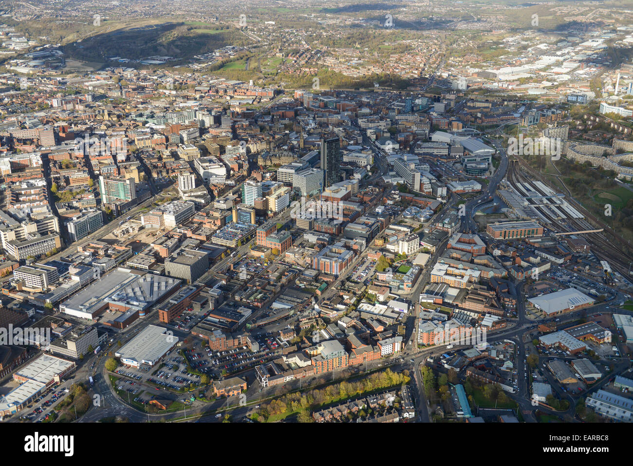 Sheffield city centre aerial hi-res stock photography and images - Alamy