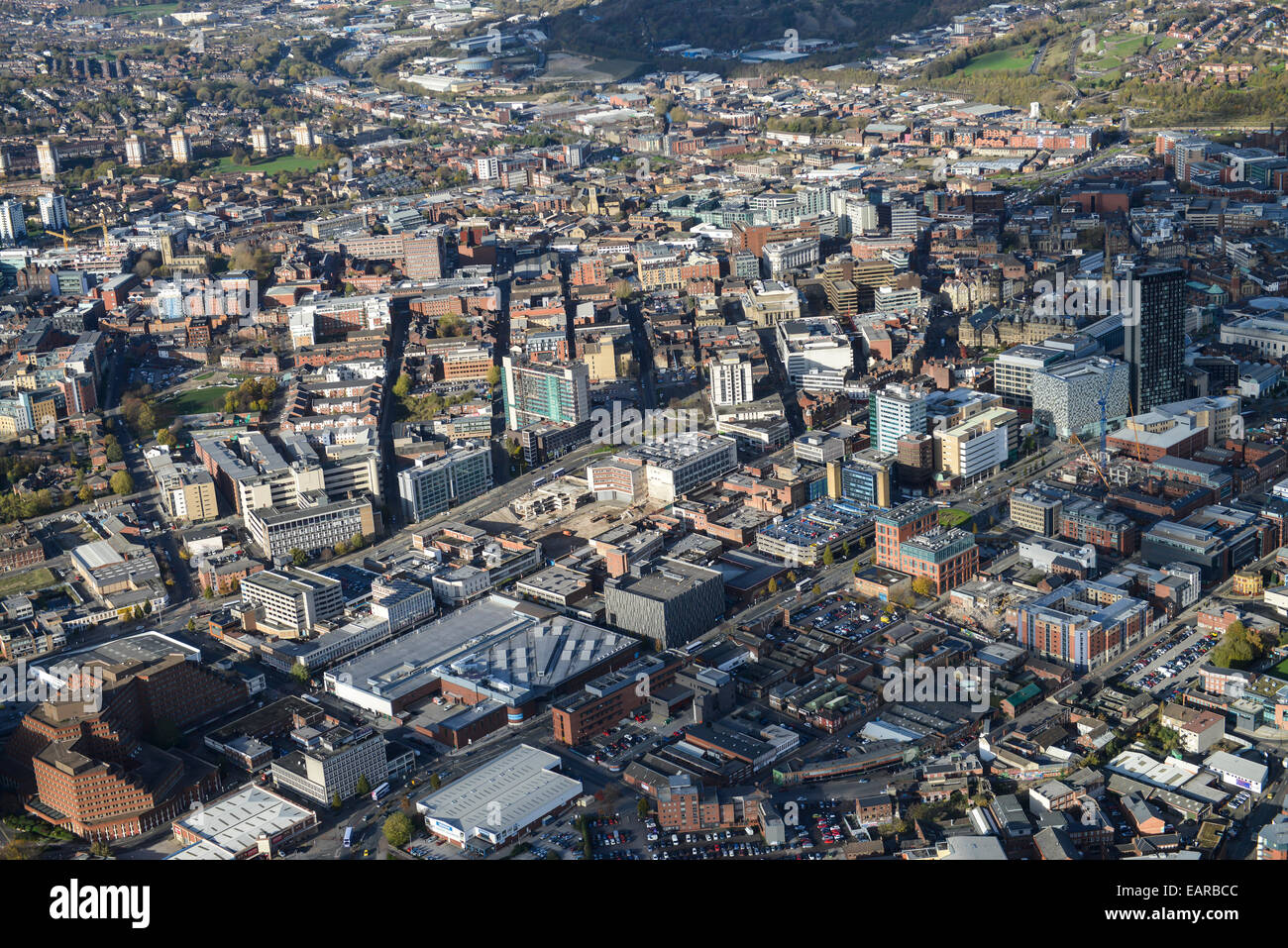 Sheffield city centre aerial hi-res stock photography and images - Alamy