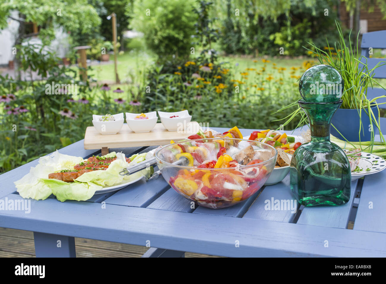 Garden grill party, Austria, Lower Austria, Southern Lower Austria ...