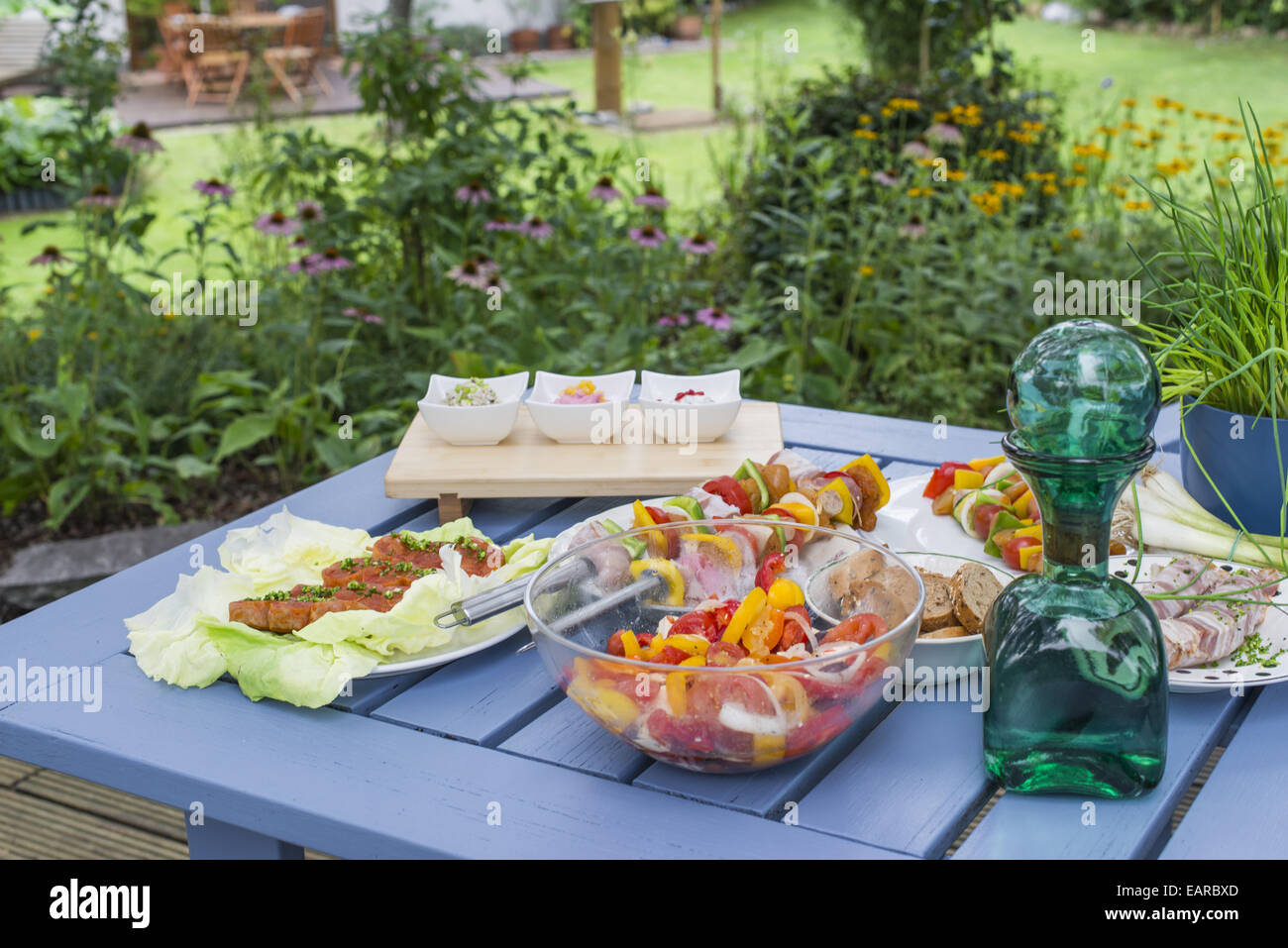 Garden grill party, Austria, Lower Austria, Southern Lower Austria ...
