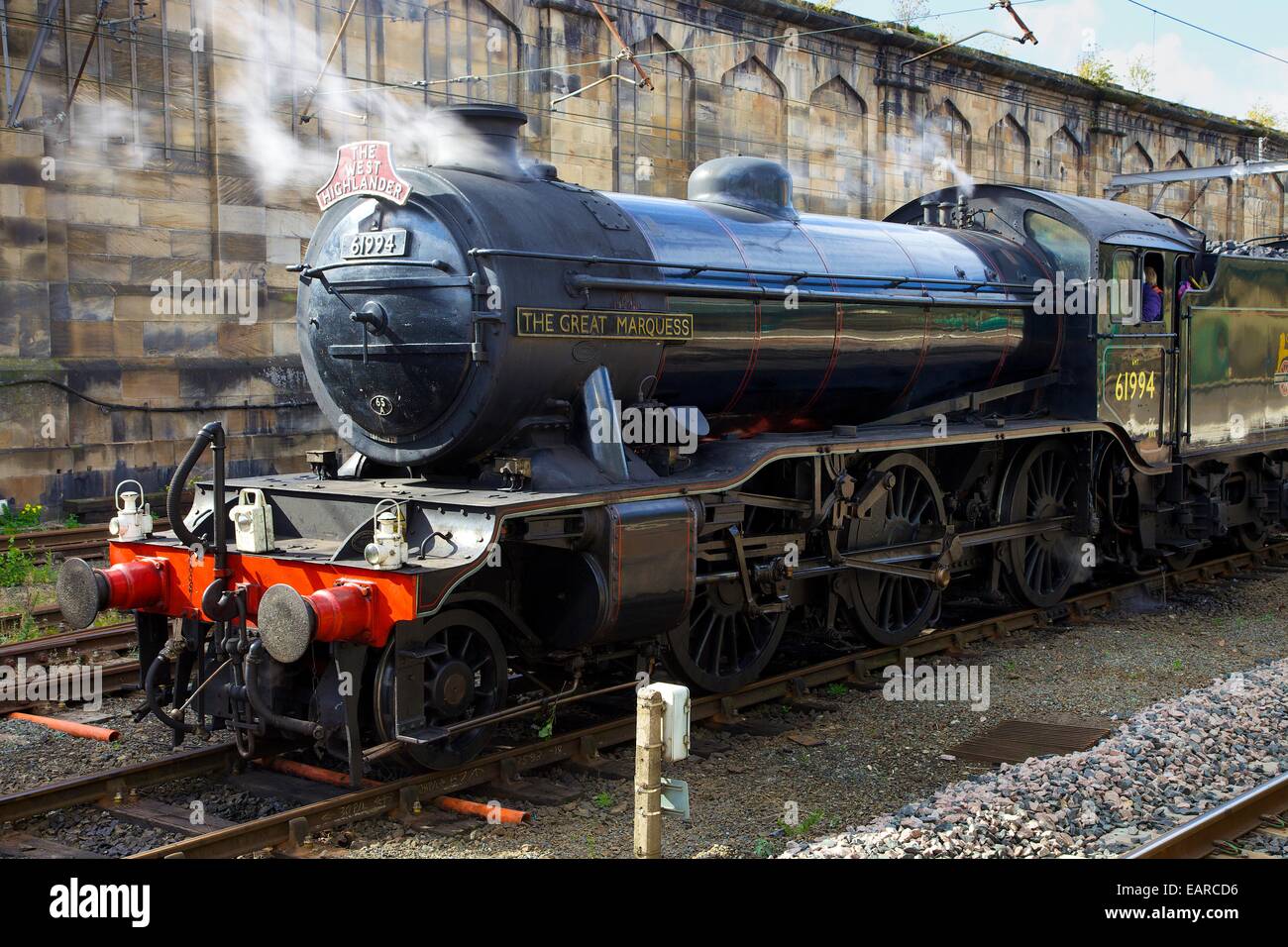 LNER Class K4 2-6-0 'The Great Marquess' steam train. Carlisle Railway ...