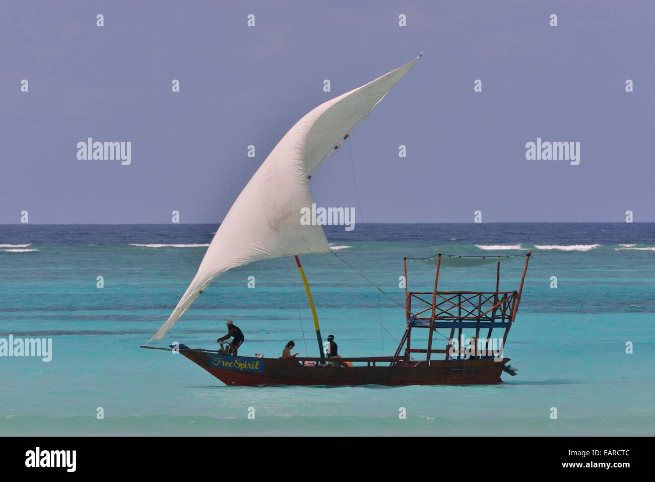 Dhow Traditional Sailing Boat Zanzibar High Resolution Stock ...