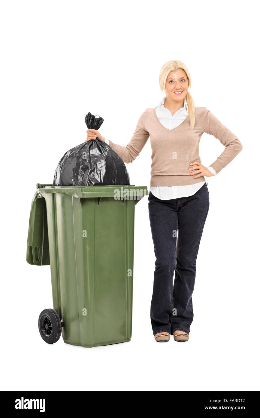 Girl throwing garbage hi-res stock photography and images - Alamy