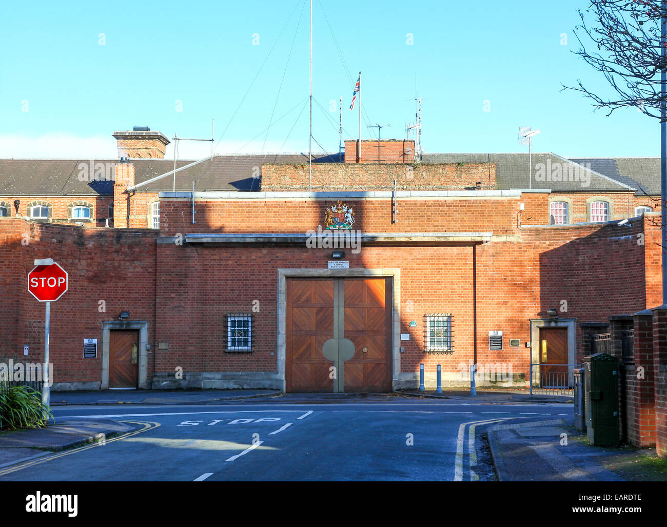 The gates at the entrance to Stafford Prison Stafford Staffordshire ...