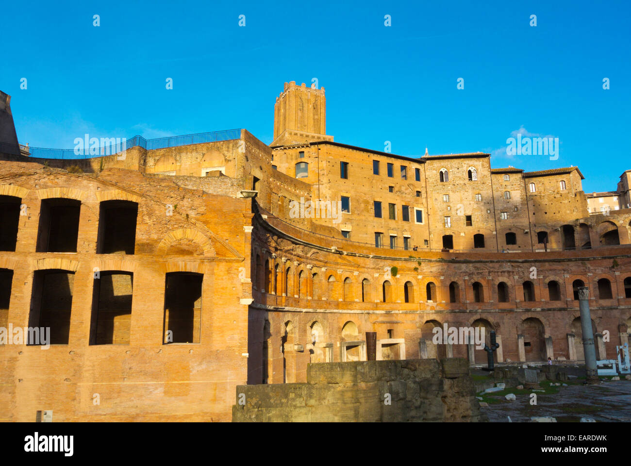Ancient market place, with medieval residential buildings in the back ...