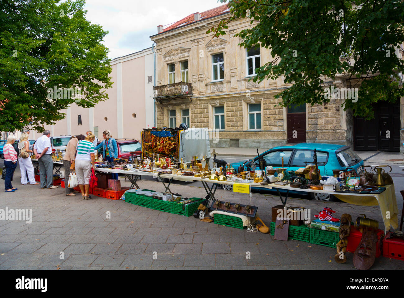 Flea market, Lazdynu Peledos skveras park, old town, Vilnius, Lithuania ...