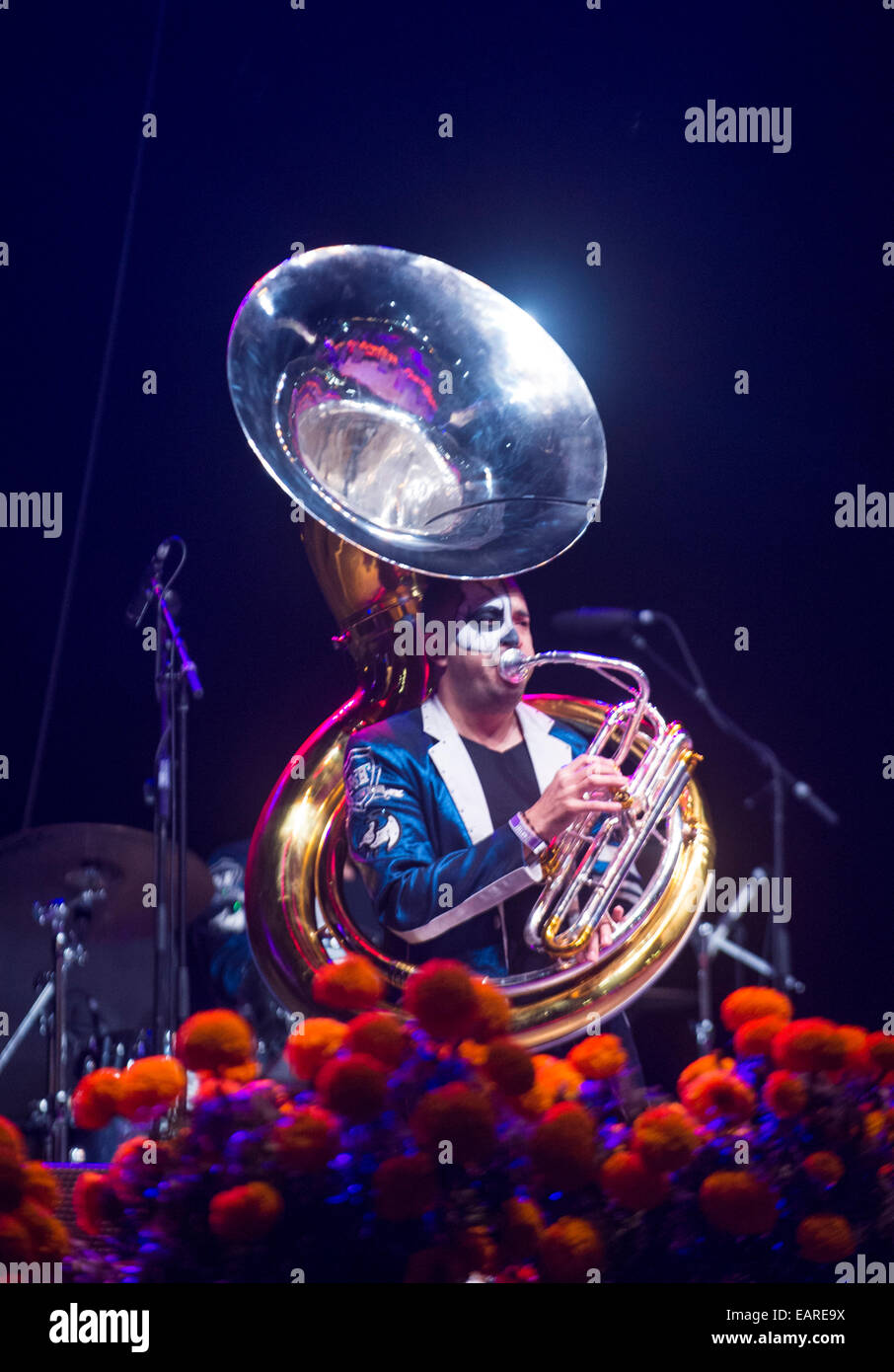 Singer Noel Torres perform live on stage at the Dia De Los Muertos ...