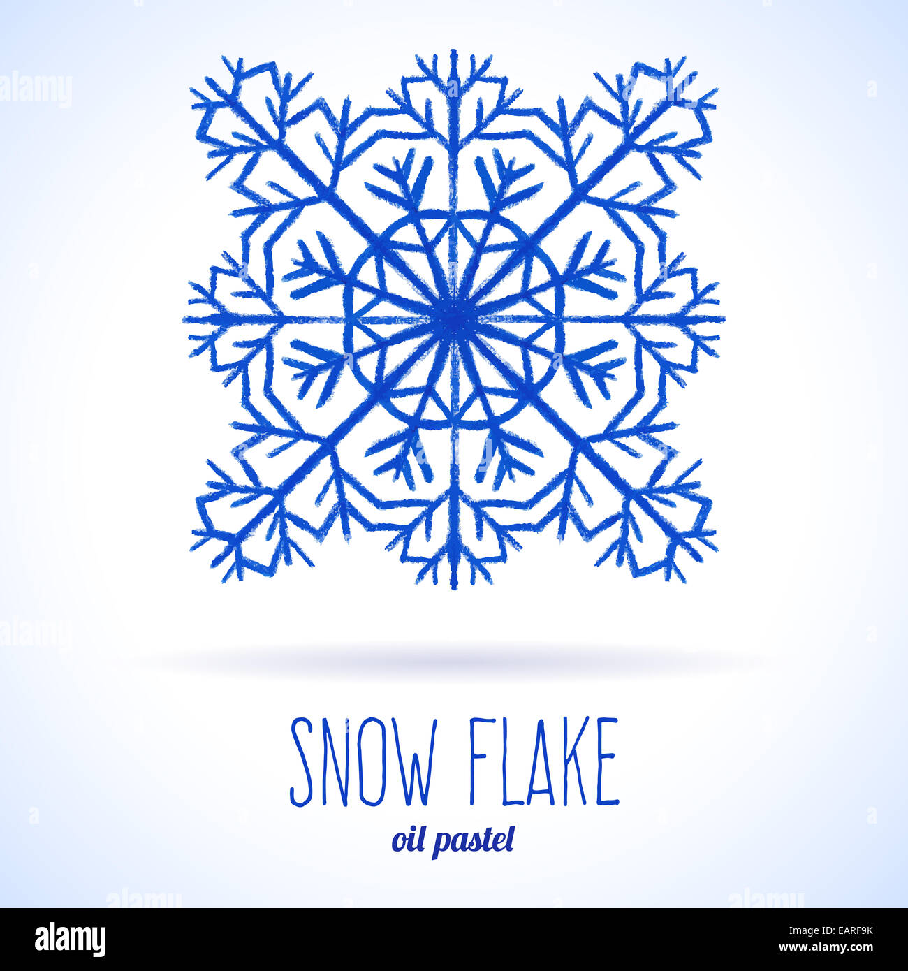 Snow flake hand drawn with oil pastels Stock Photo - Alamy