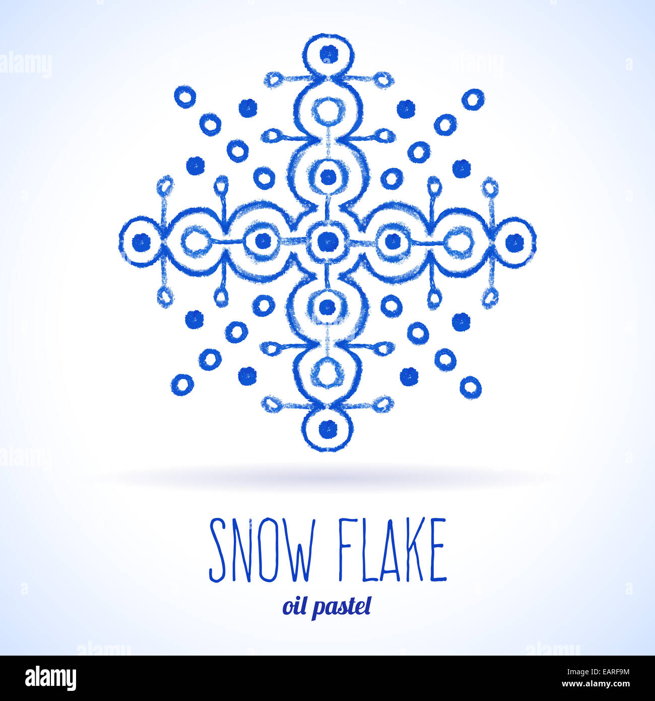 Snow flake hand drawn with oil pastels Stock Photo - Alamy