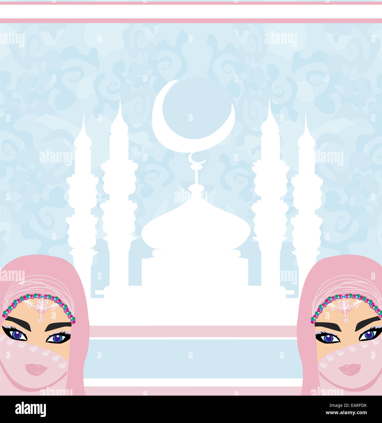 beautiful Muslim women on mosque background Stock Photo - Alamy