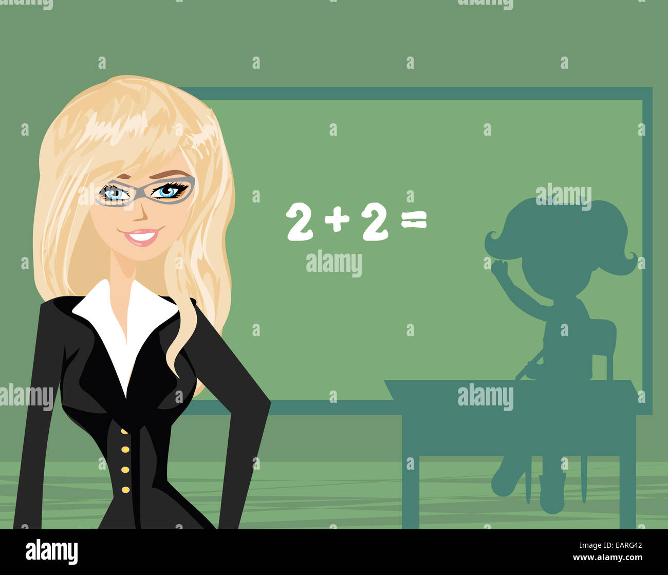teacher in the classroom Stock Photo - Alamy
