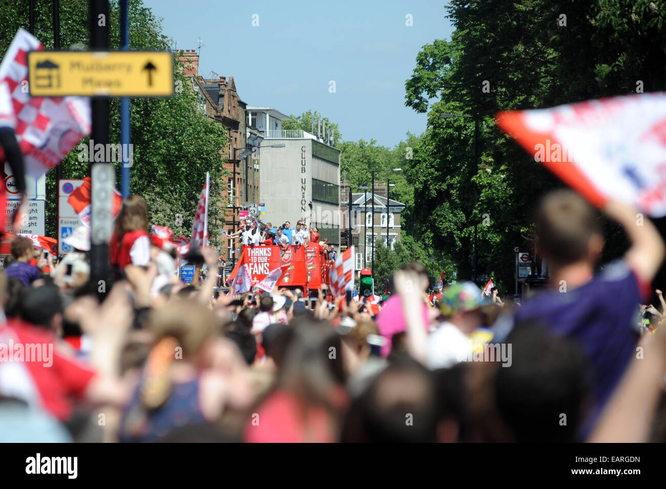 Scenes at the Arsenal FA Cup Victory Parade in North London Featuring ...