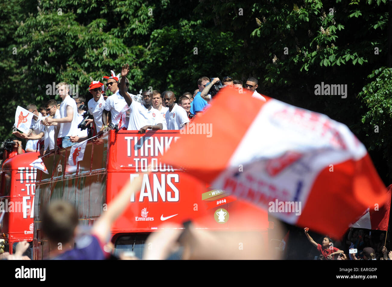 Scenes at the Arsenal FA Cup Victory Parade in North London Featuring ...