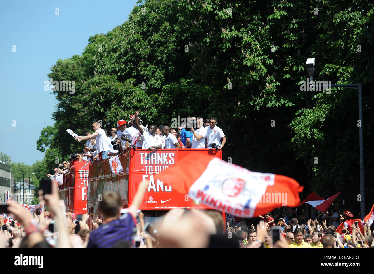 Scenes at the Arsenal FA Cup Victory Parade in North London Featuring ...