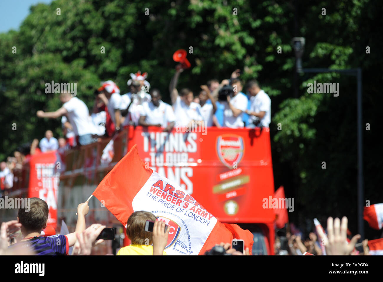 Scenes at the Arsenal FA Cup Victory Parade in North London Featuring ...