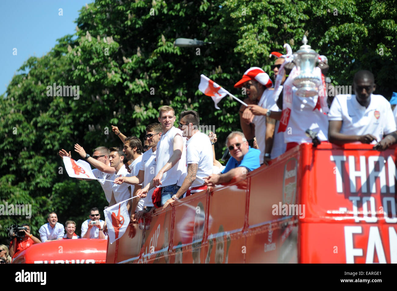 Scenes at the Arsenal FA Cup Victory Parade in North London Featuring ...