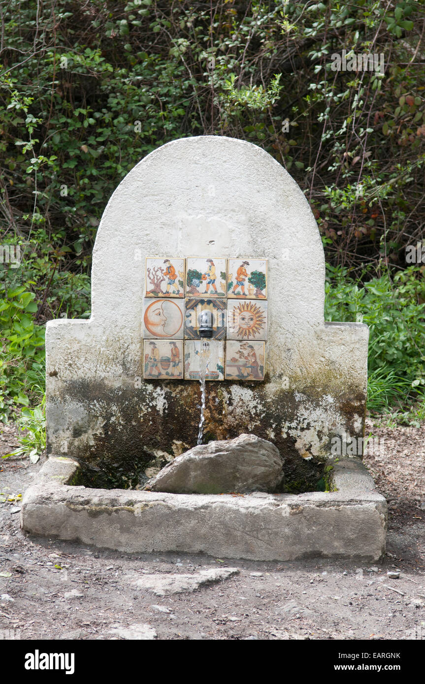 Natural spring water supply on the ancient trail in the alpujarras ...