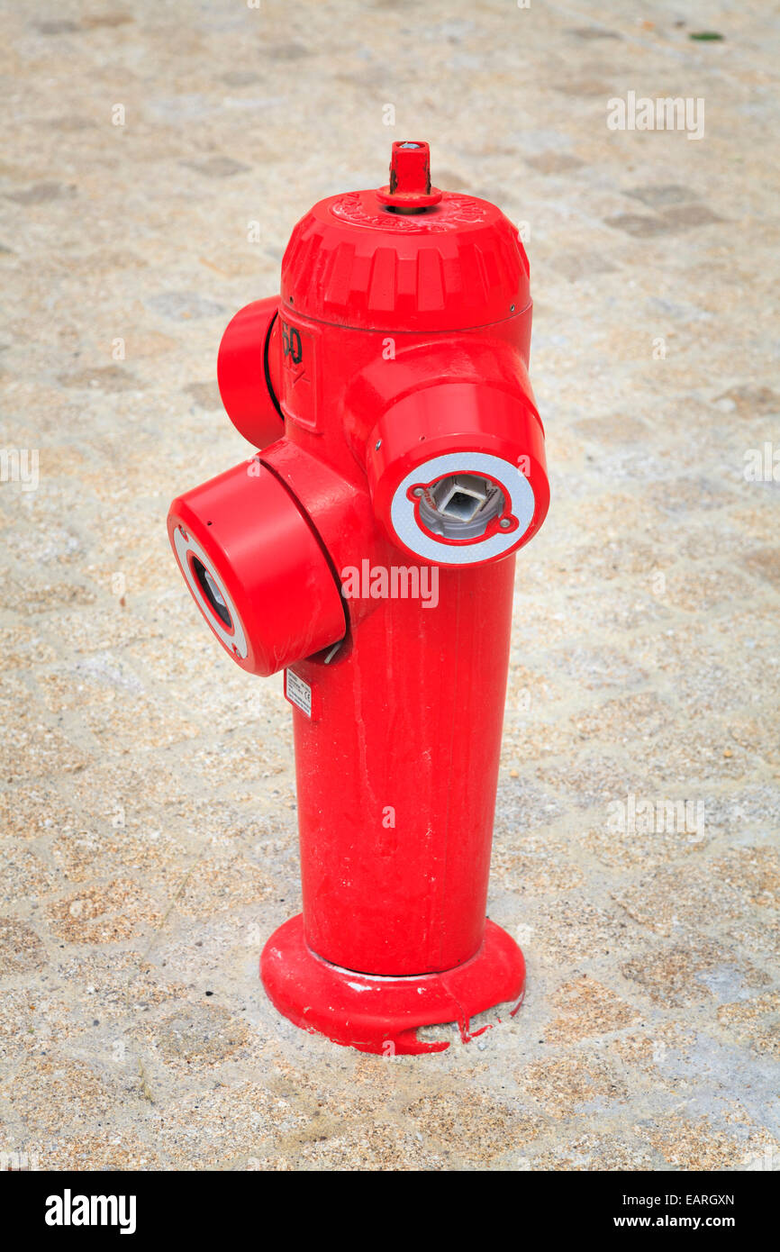 Red French fire Hydrant Stock Photo - Alamy