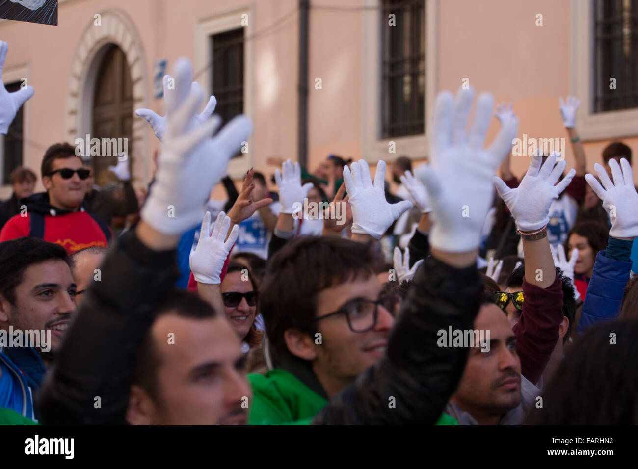Rome, Italy. 20th Nov, 2014. About five thousand people demonstrated ...