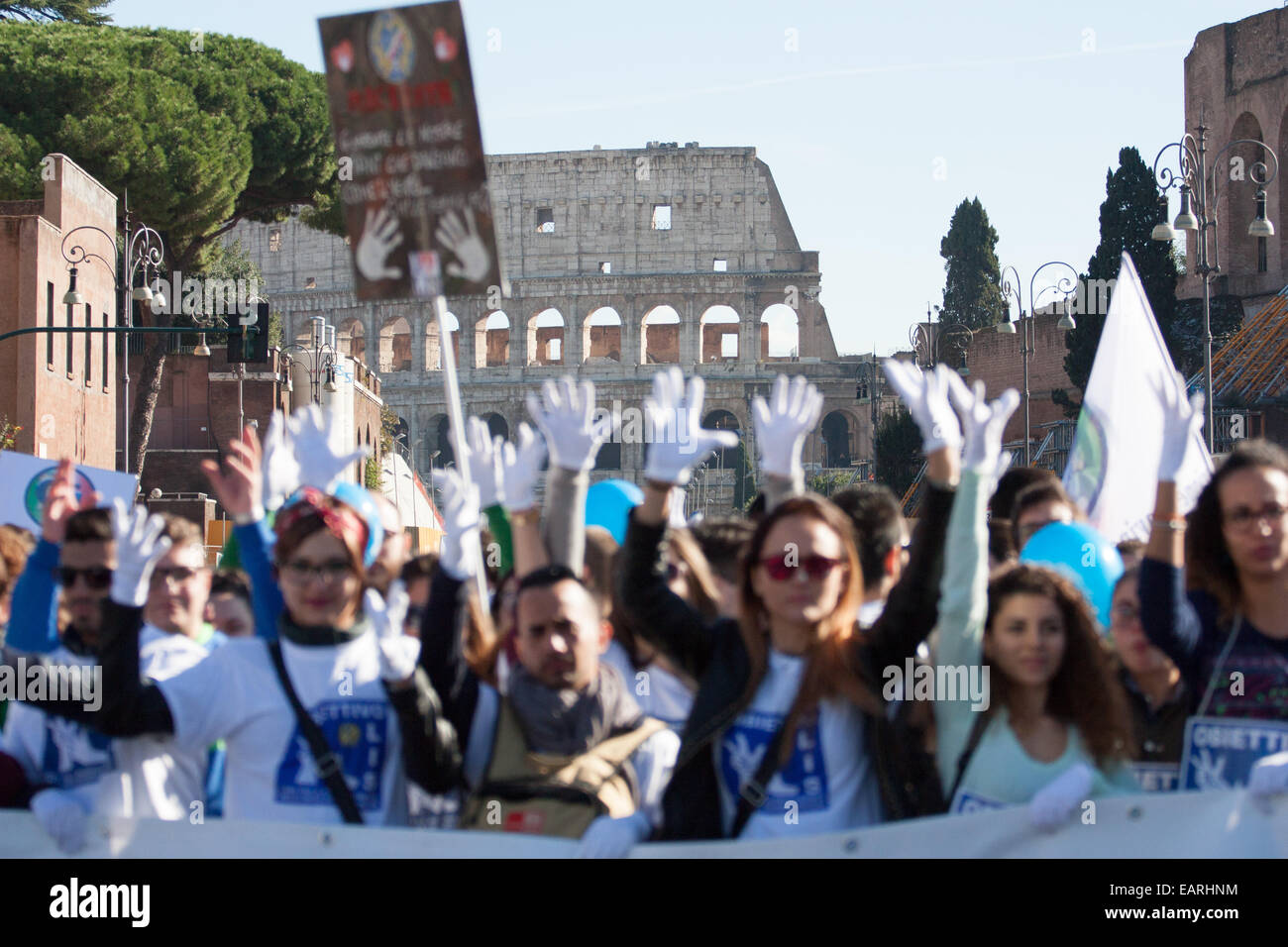 Rome, Italy. 20th Nov, 2014. About five thousand people demonstrated ...