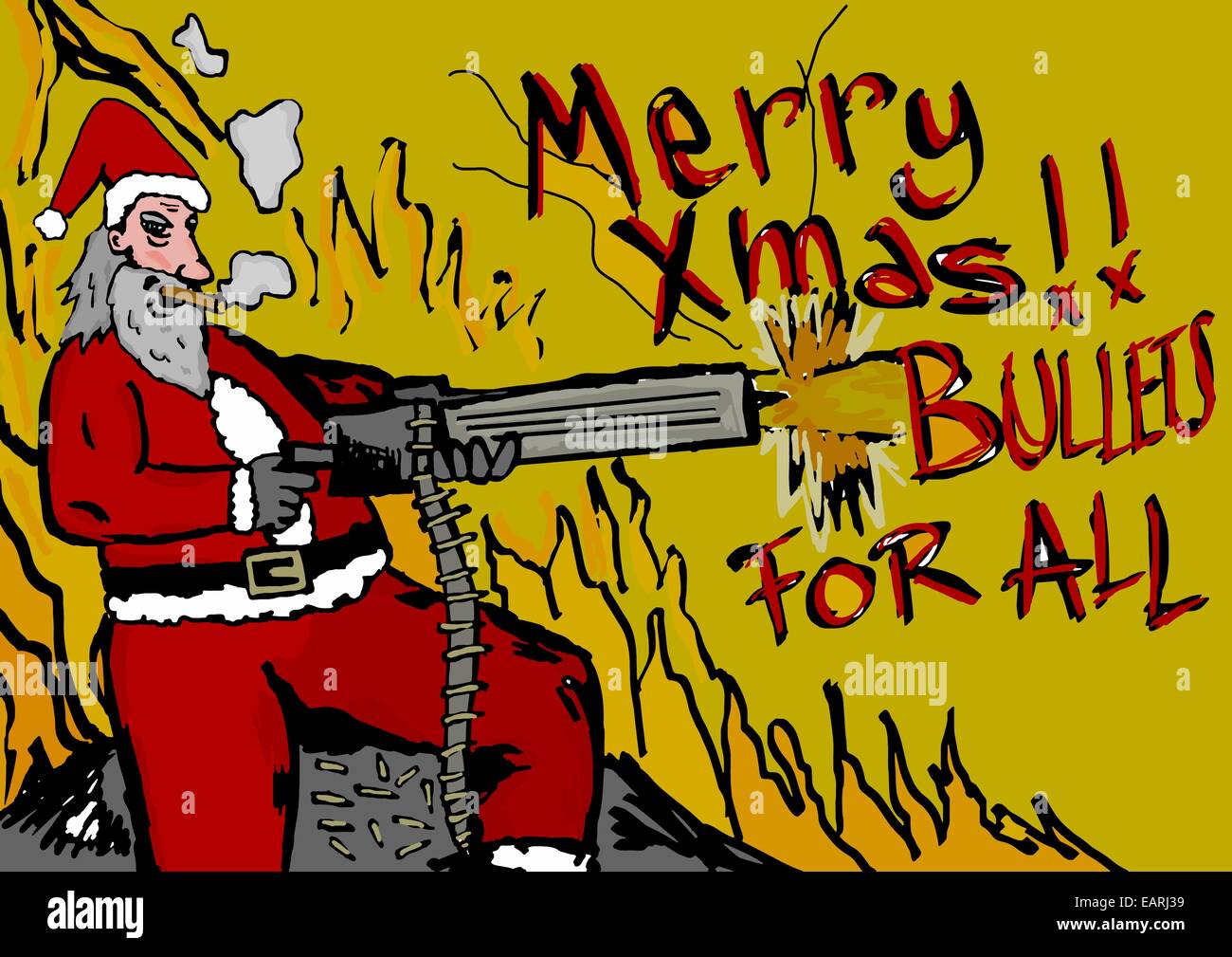 Merry Christmas!Bullets for all Stock Photo - Alamy