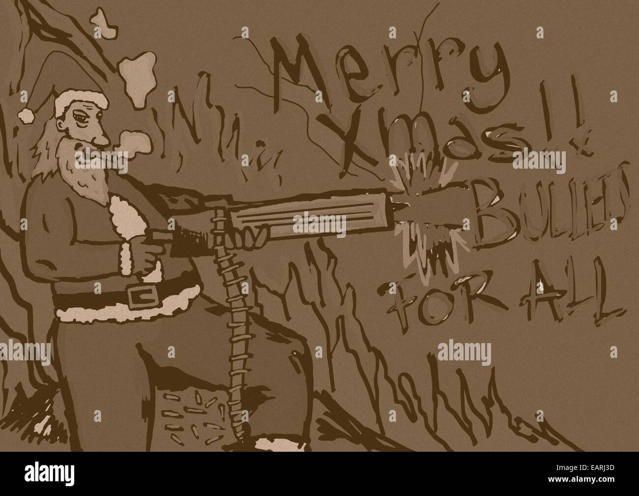 Angry Santa Claus vintage Stock Photo - Alamy