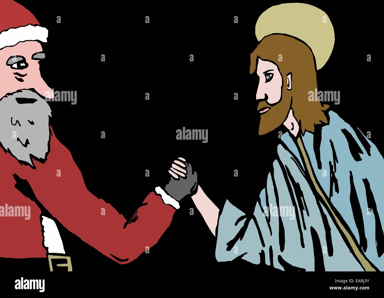 Santa vs Jesus Stock Photo - Alamy