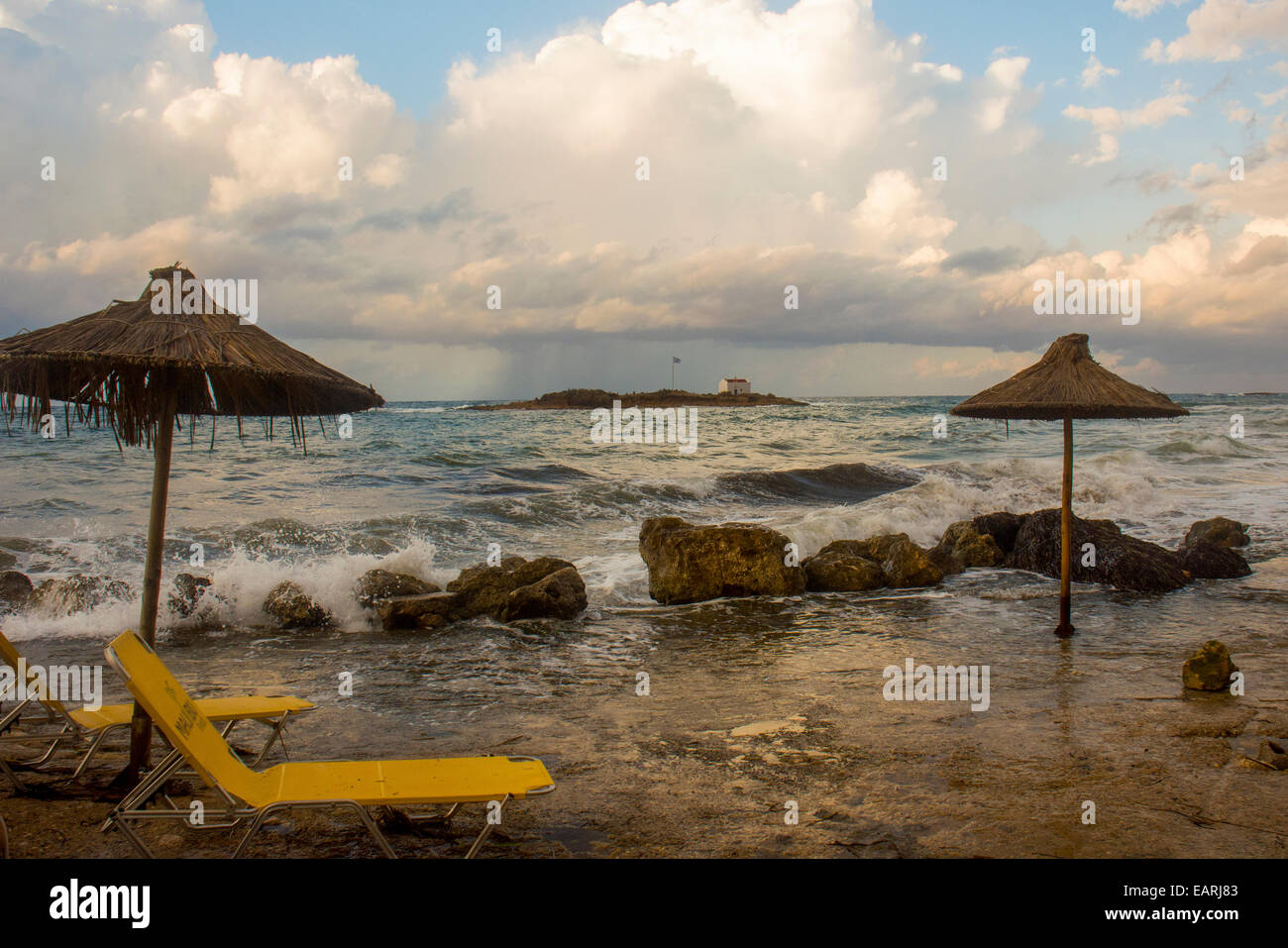 Heavy rain over the sea Stock Photo - Alamy