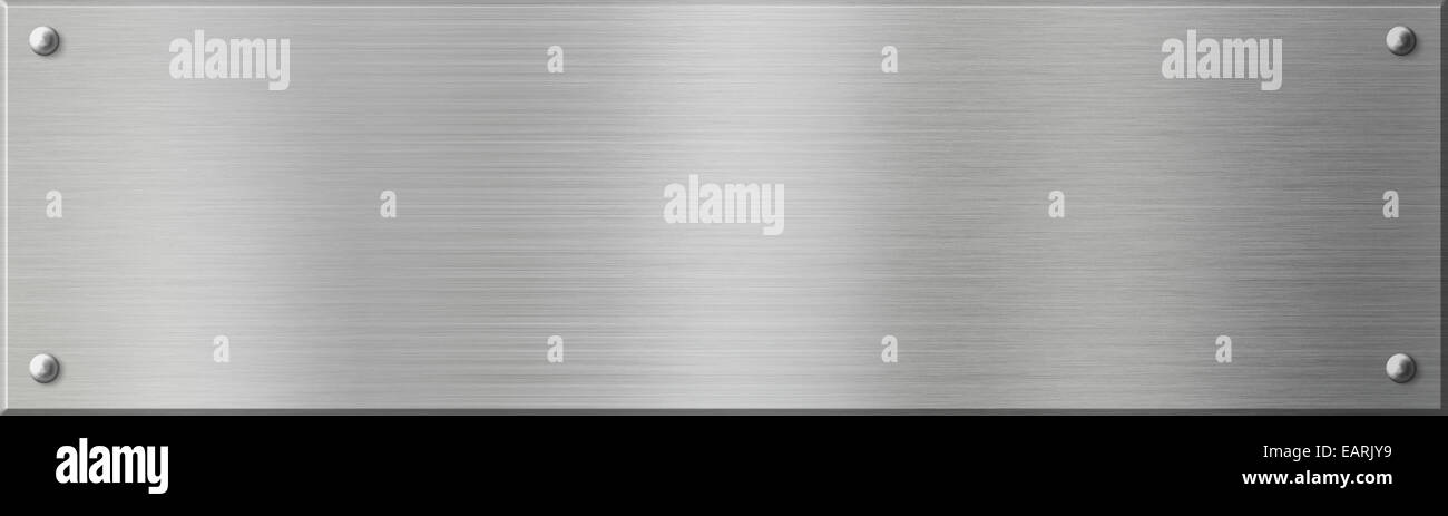 silver metal plate or plaque with rivets Stock Photo - Alamy