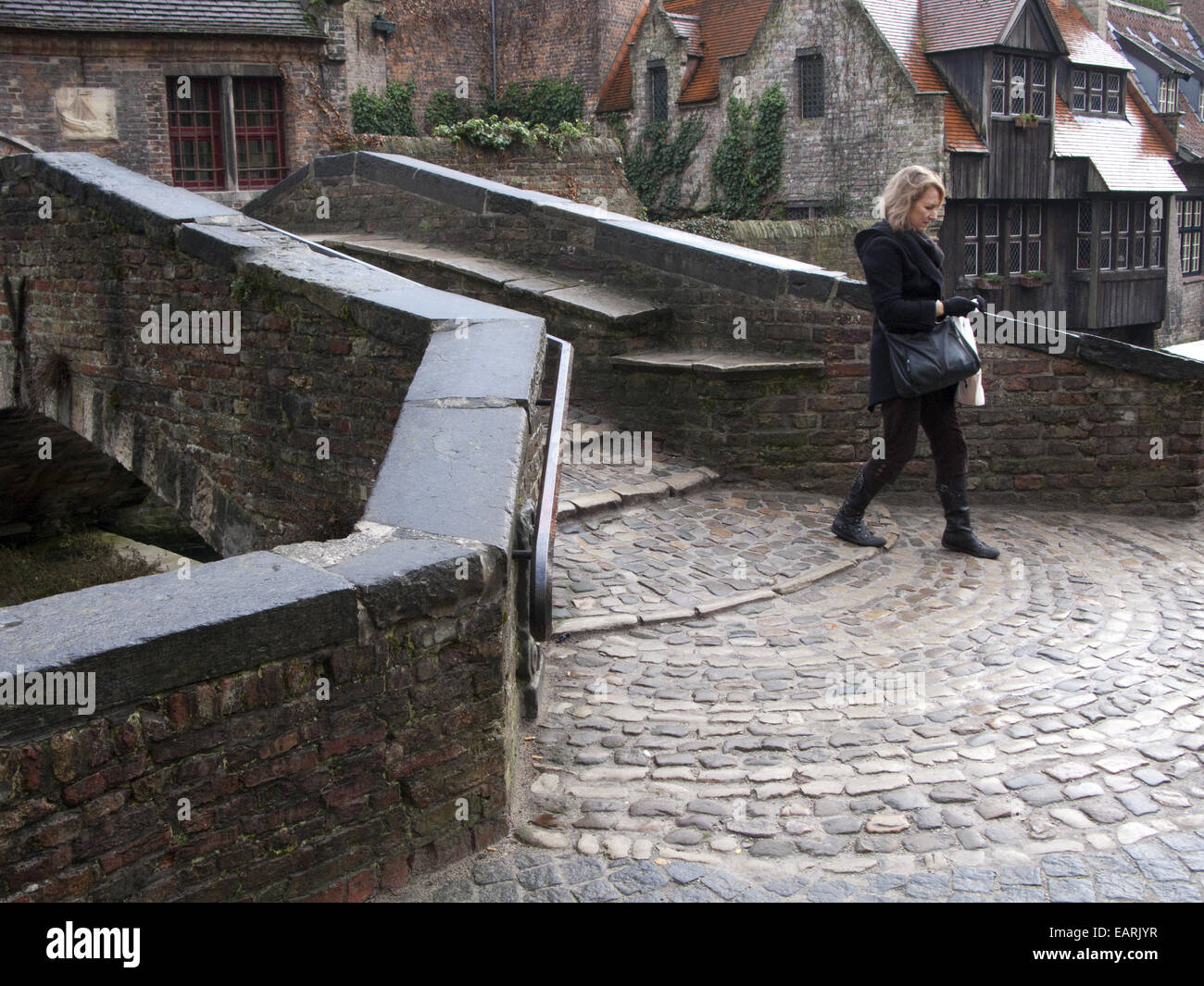 Medieval bridge in the historic city center Stock Photo - Alamy