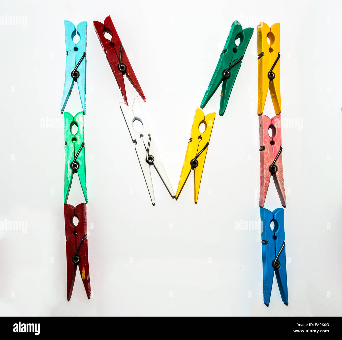 letter M made with clothespins Stock Photo - Alamy