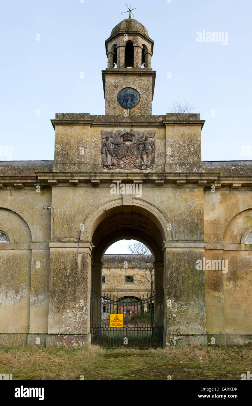 Tottenham House (red car outside) the family seat of Lord Cardigan with ...