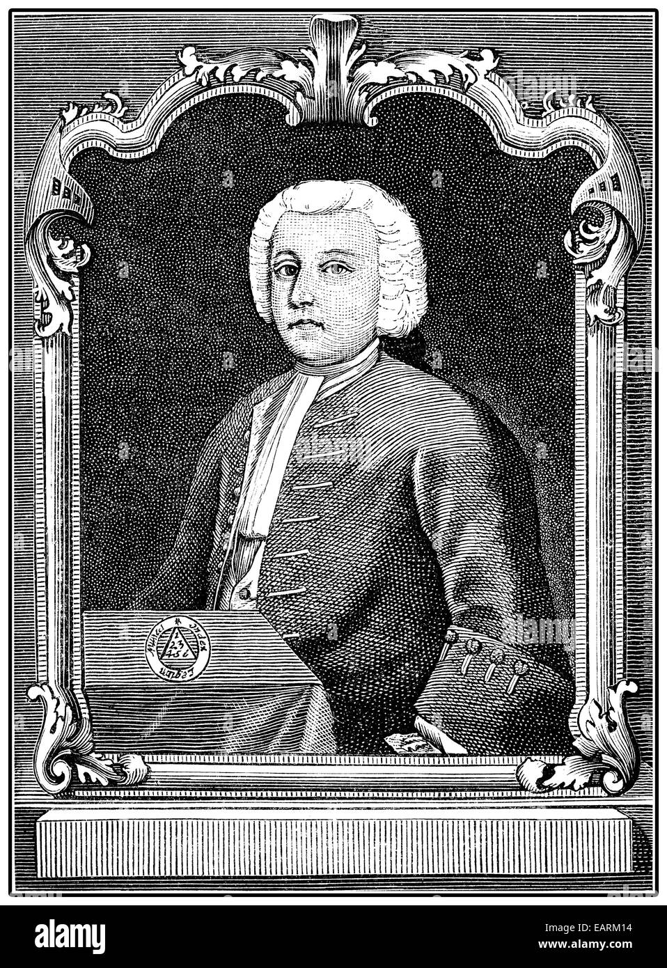 Christoph Gottlieb Schroeter, 1699 - 1782, a German composer, Portrait ...