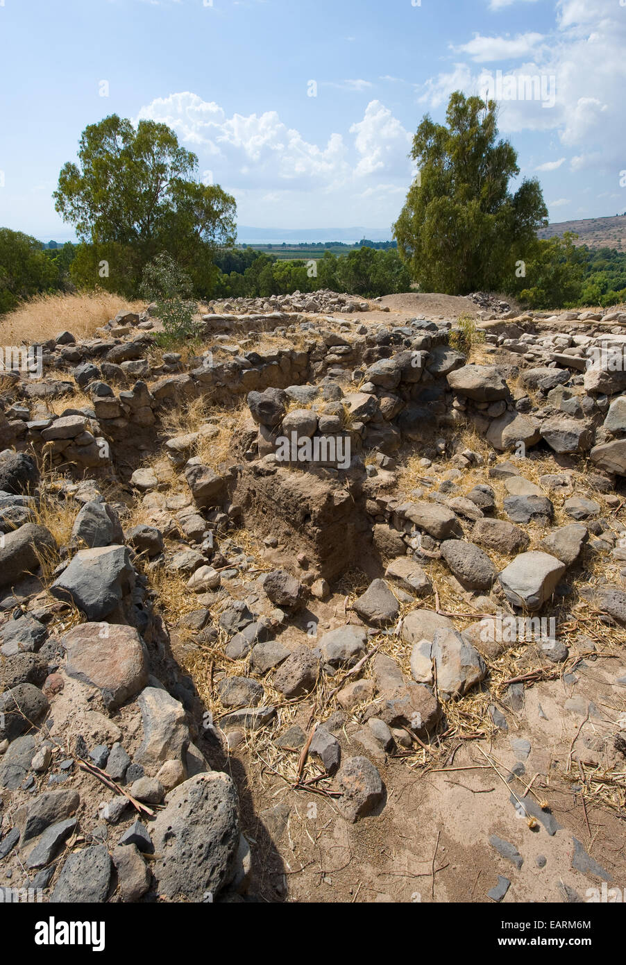 Ruines of houses in the biblical village Bethsaida which is located ...