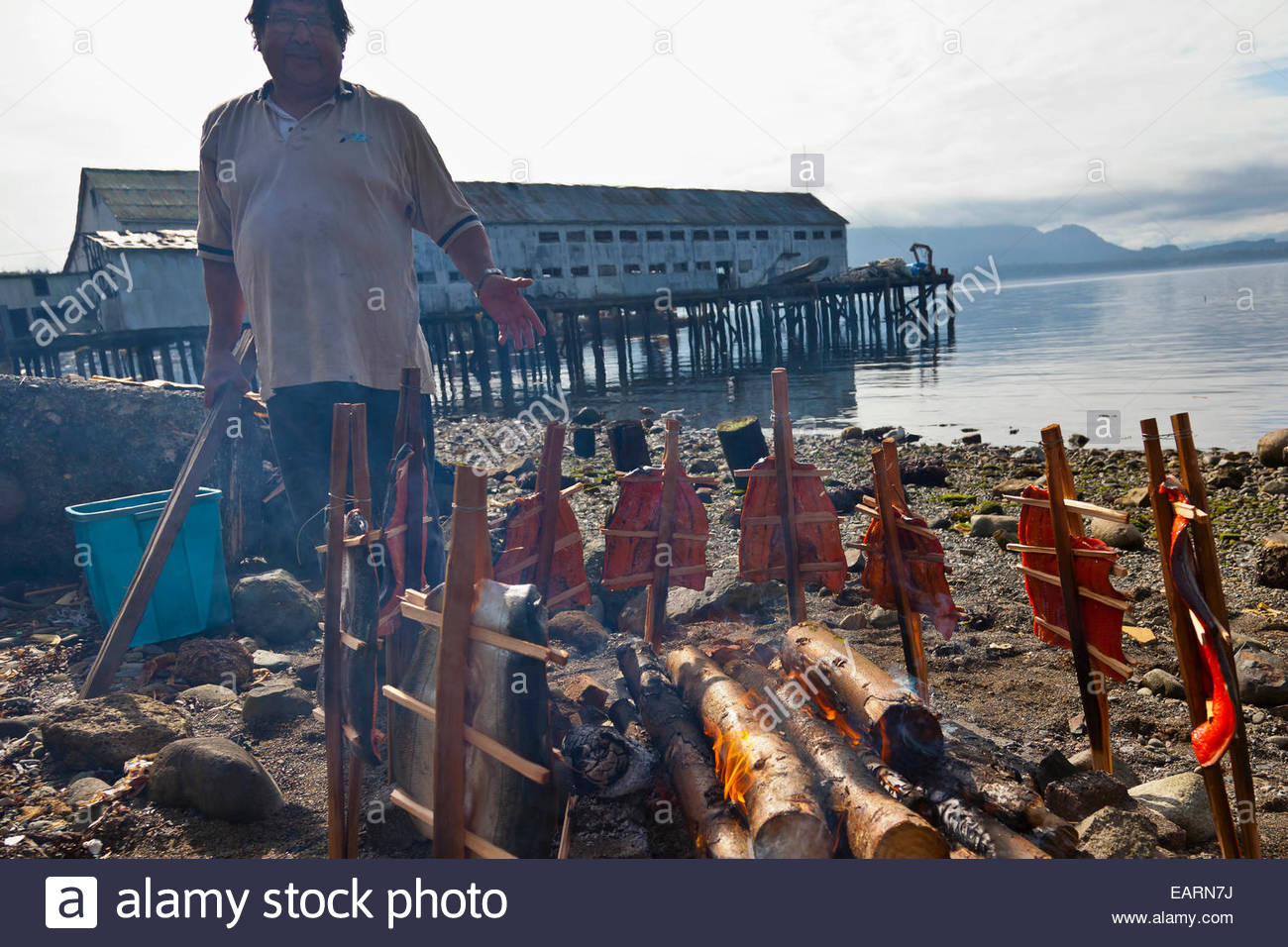 Traditional native american indian salmon hi-res stock photography and ...
