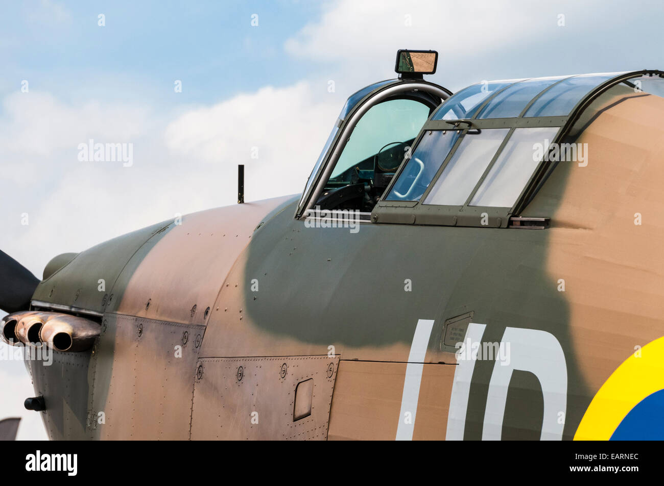 Close view of a World War 2 Hurricane fighter aircraft cockpit Stock ...