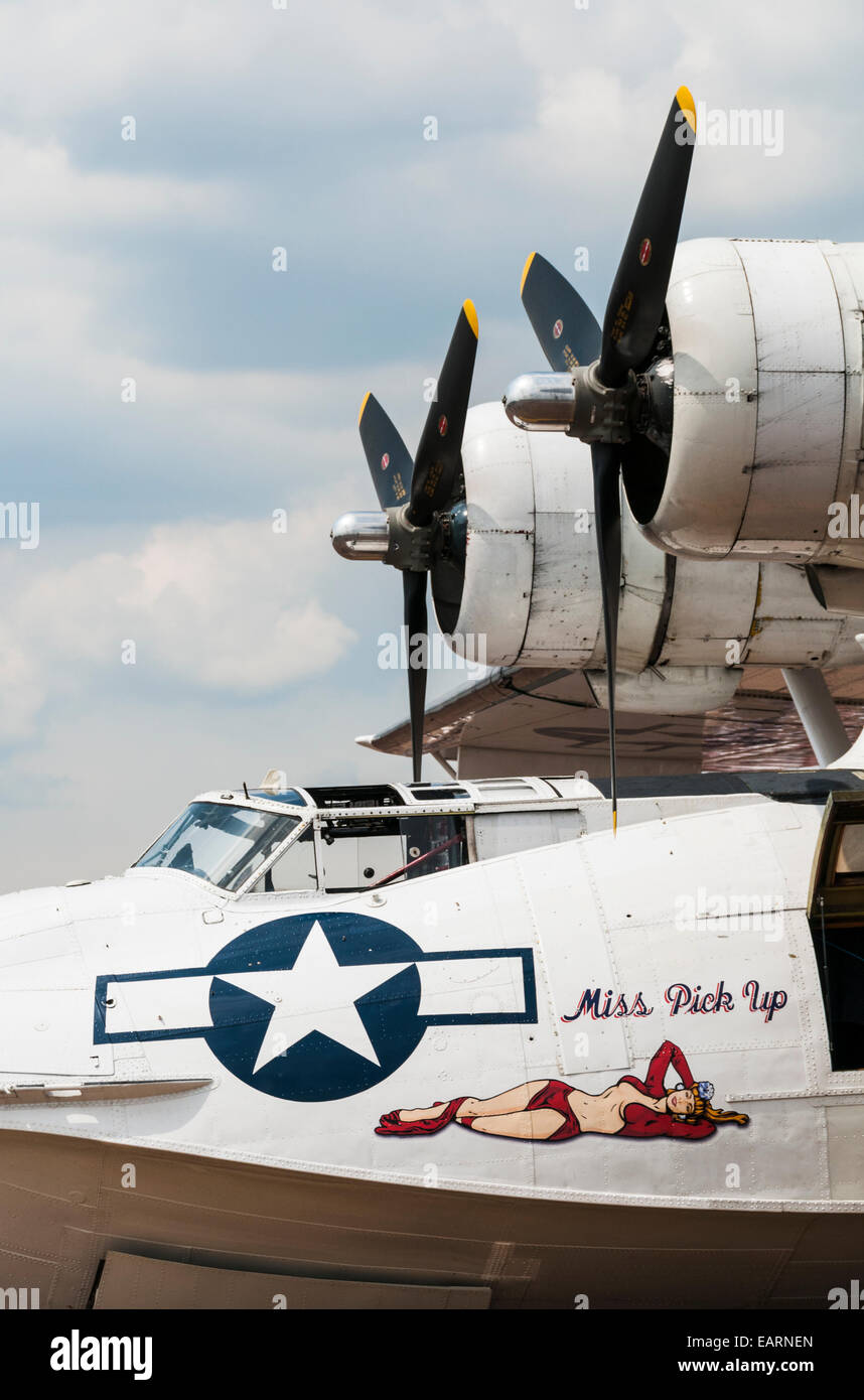 Side view of the front of a PBY-5 Catalina World War 2 maritime patrol ...