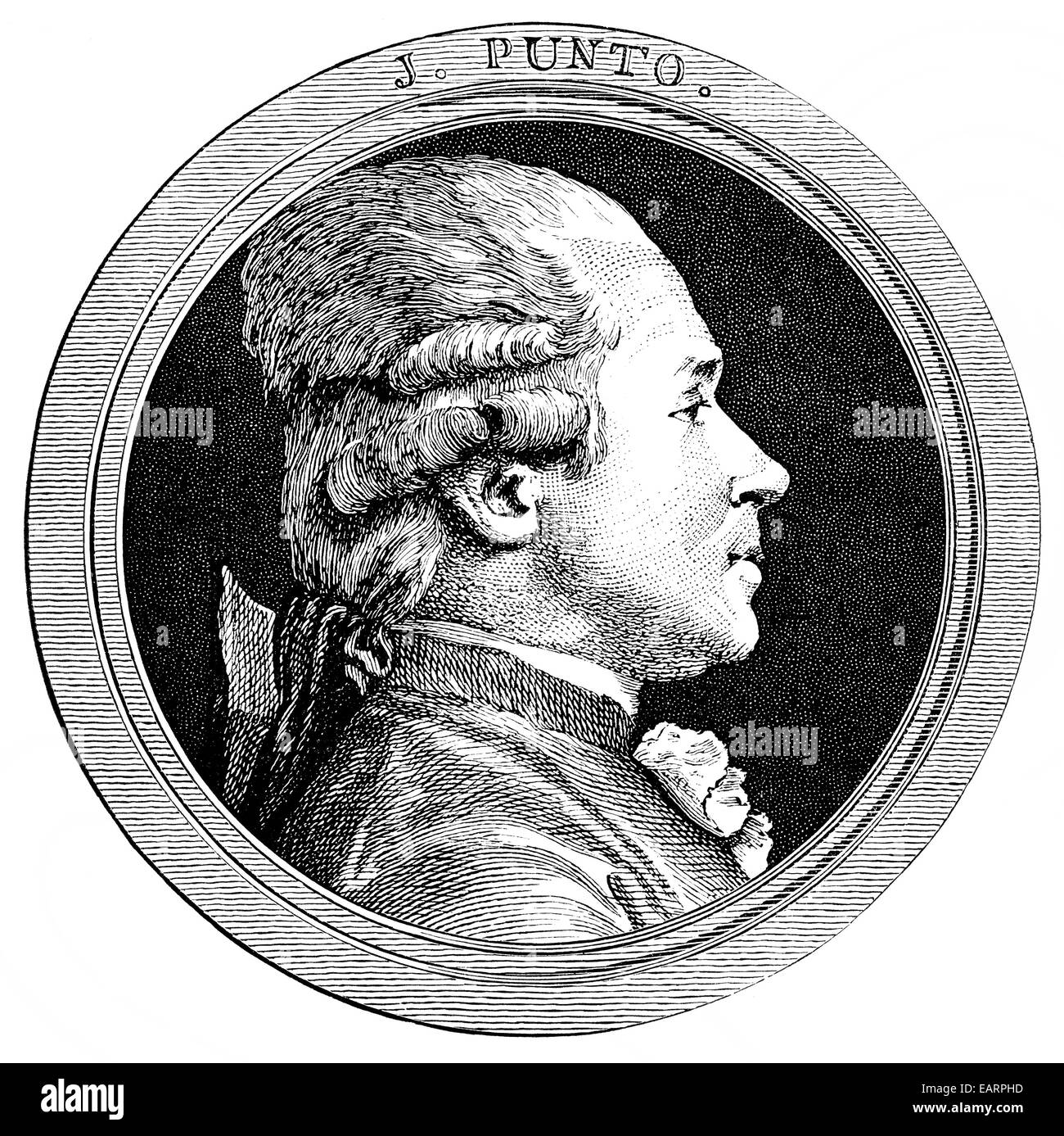 Anton Joseph Hampel, 1710 - 1771, a German horn player and composer ...