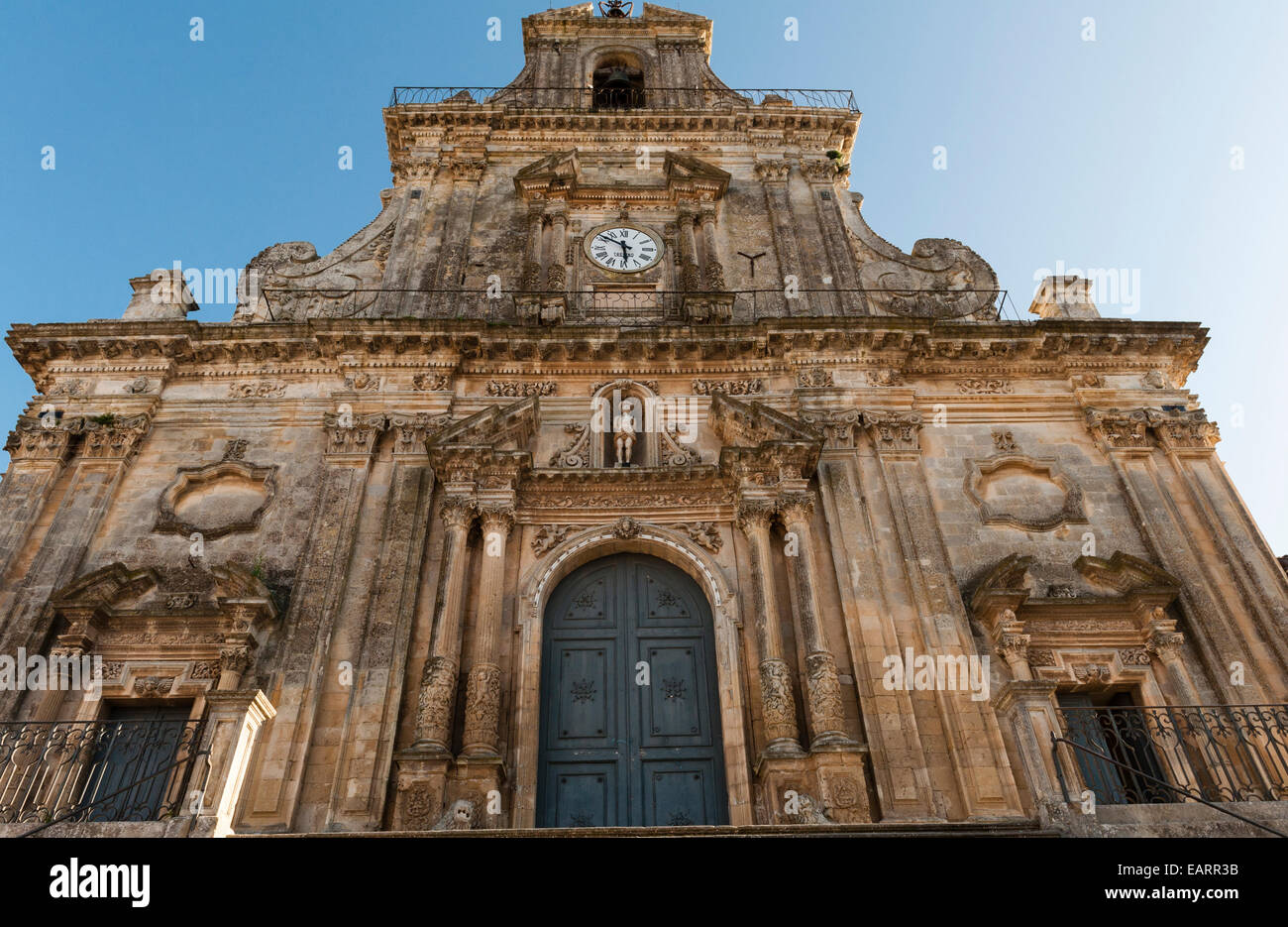 Palazzolo Acreide, Sicily, Italy. The facade of the baroque church of ...