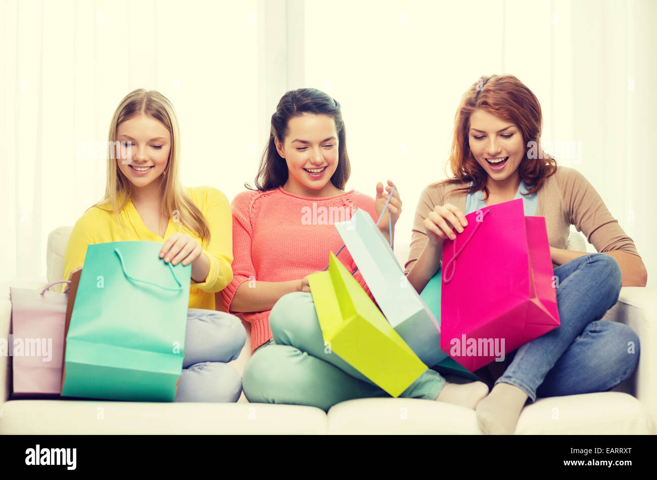 Three lovely girls hi-res stock photography and images - Alamy